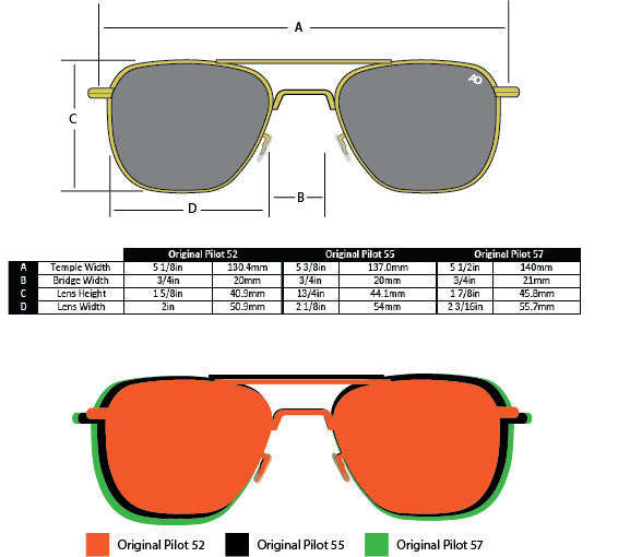 American Optics Eyewear Original Pilot Sunglasses - Chrome Frame ...
